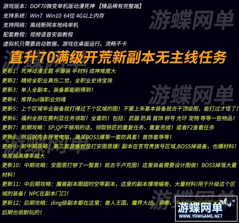 精品怀旧端DNF70微变单机版VM镜像端动漫死神安图恩未央无相冥渊GM网单+视频教程_隐盟论坛